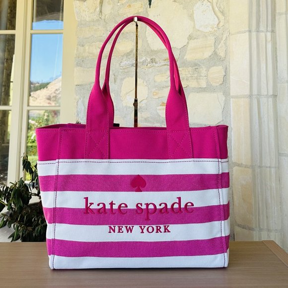 kate spade | Bags | Kate Spade Large Jett Beach Time Stripe Tote Deep ...
